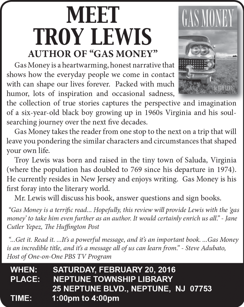 Meet Troy Lewis, Author of Gas Money | Neptune Township